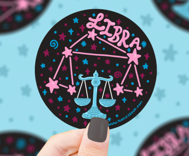 Libra Constellation Zodiac Holographic Vinyl Sticker | My Site